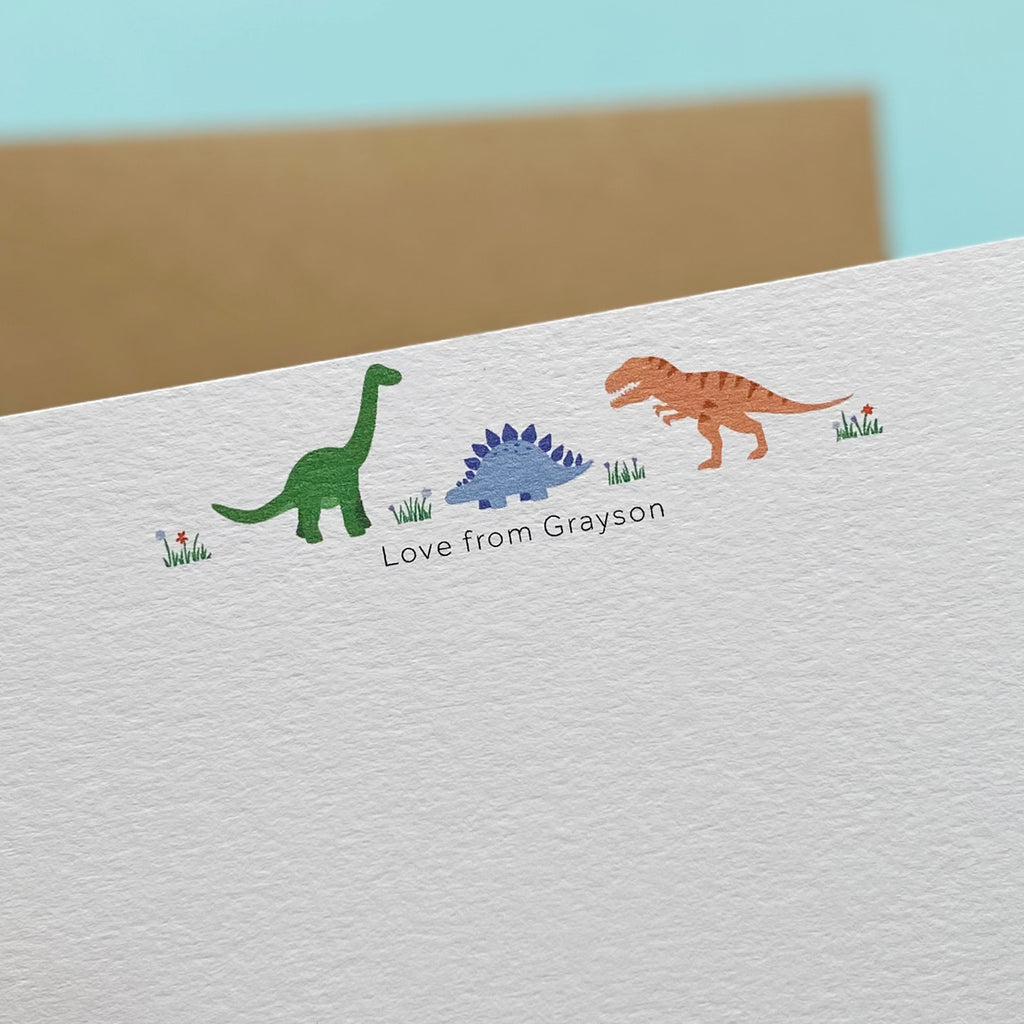 Personalised Dinosaur Notelets / Correspondence cards – Lizzie Chancellor